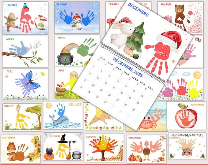 2025 Handprint Calendar | Handprint Art Craft | Kids Keepsake Gift ...