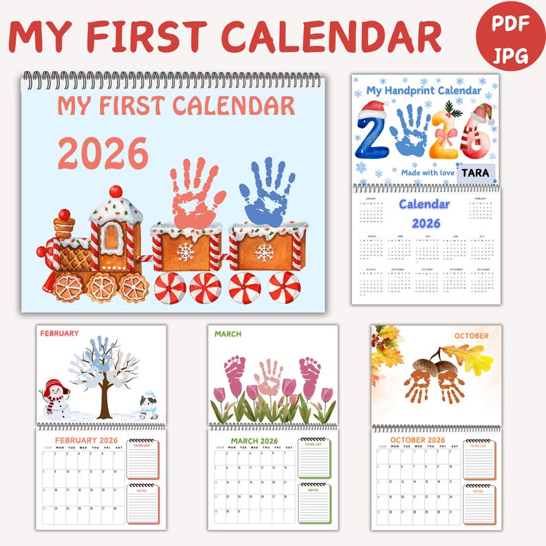 2026 Handprint Art Calendar: DIY Toddler Keepsake (printable) - Etsy