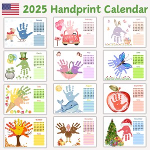 2025 Handprint Calendar | Handprint Art Craft | Kids Keepsake Gift ...