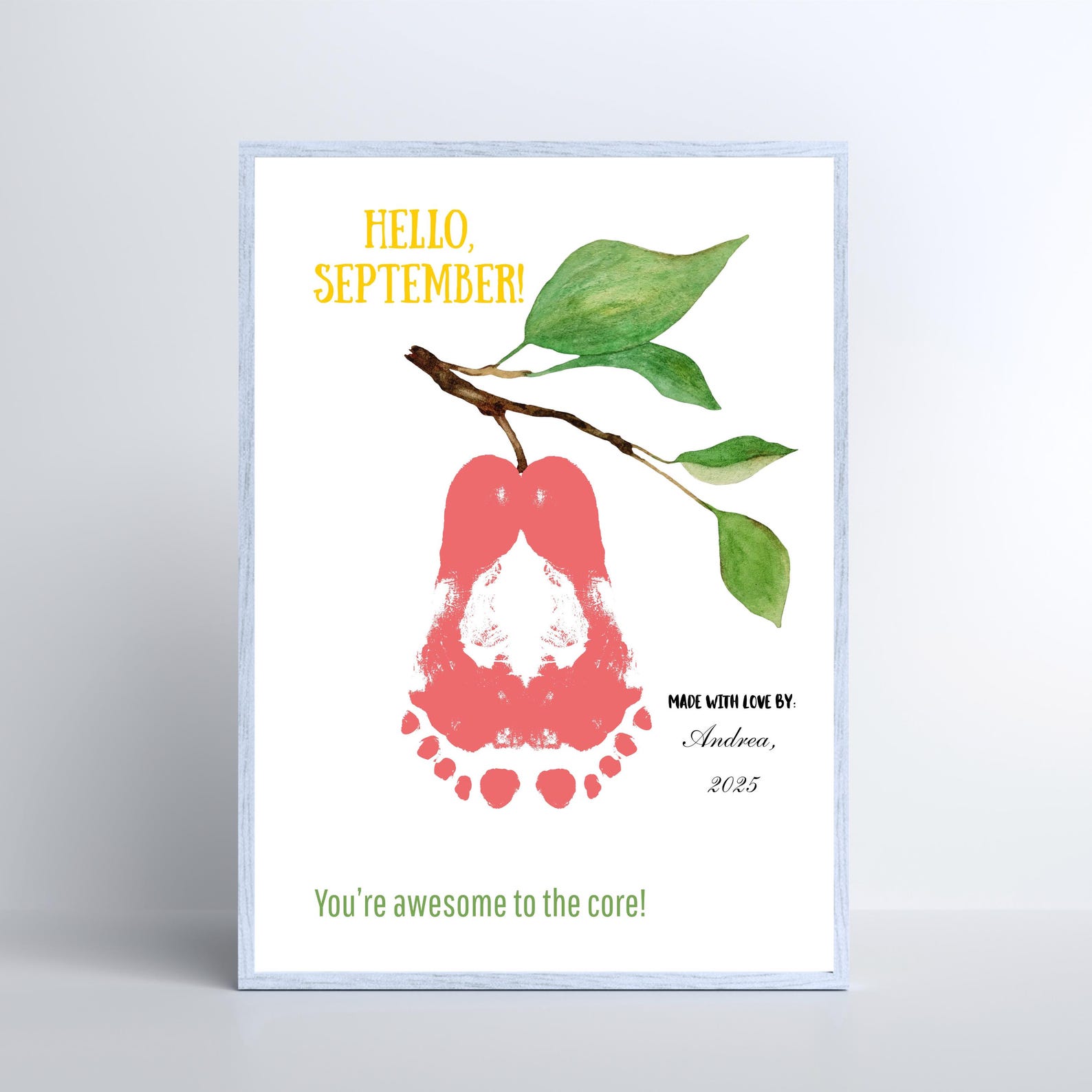 Apple Handprint Footprint Art: Fall Kids Craft (PDF Downloadable ...