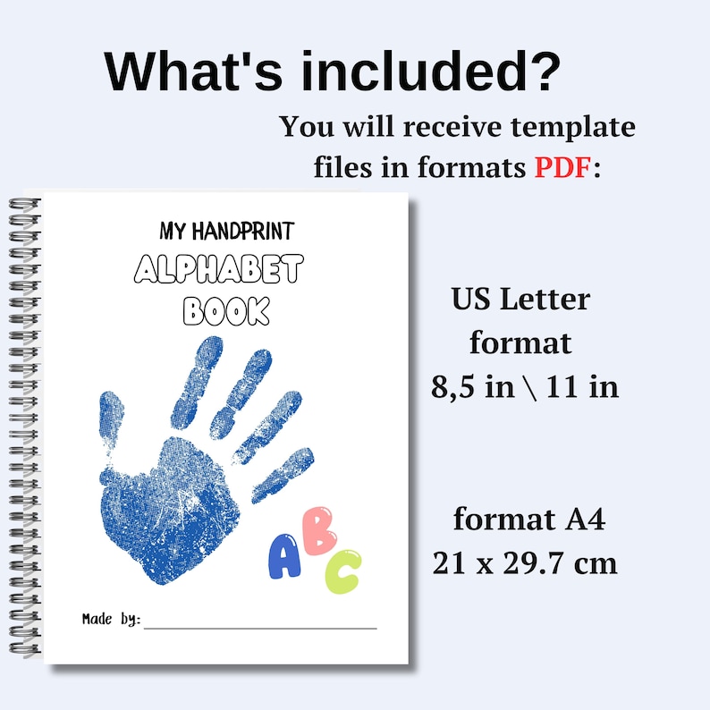 Handprint Alphabet Art Book: A-Z Kids Craft, Preschool Activity ...