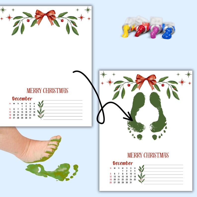 2027 Handprint & Footprint Art Calendar | Printable Kids Calendar ...