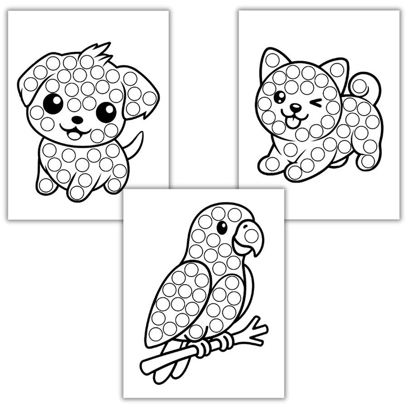 Pet Animals Dot Marker Coloring Pages | Kids Printable Activity | PDF ...