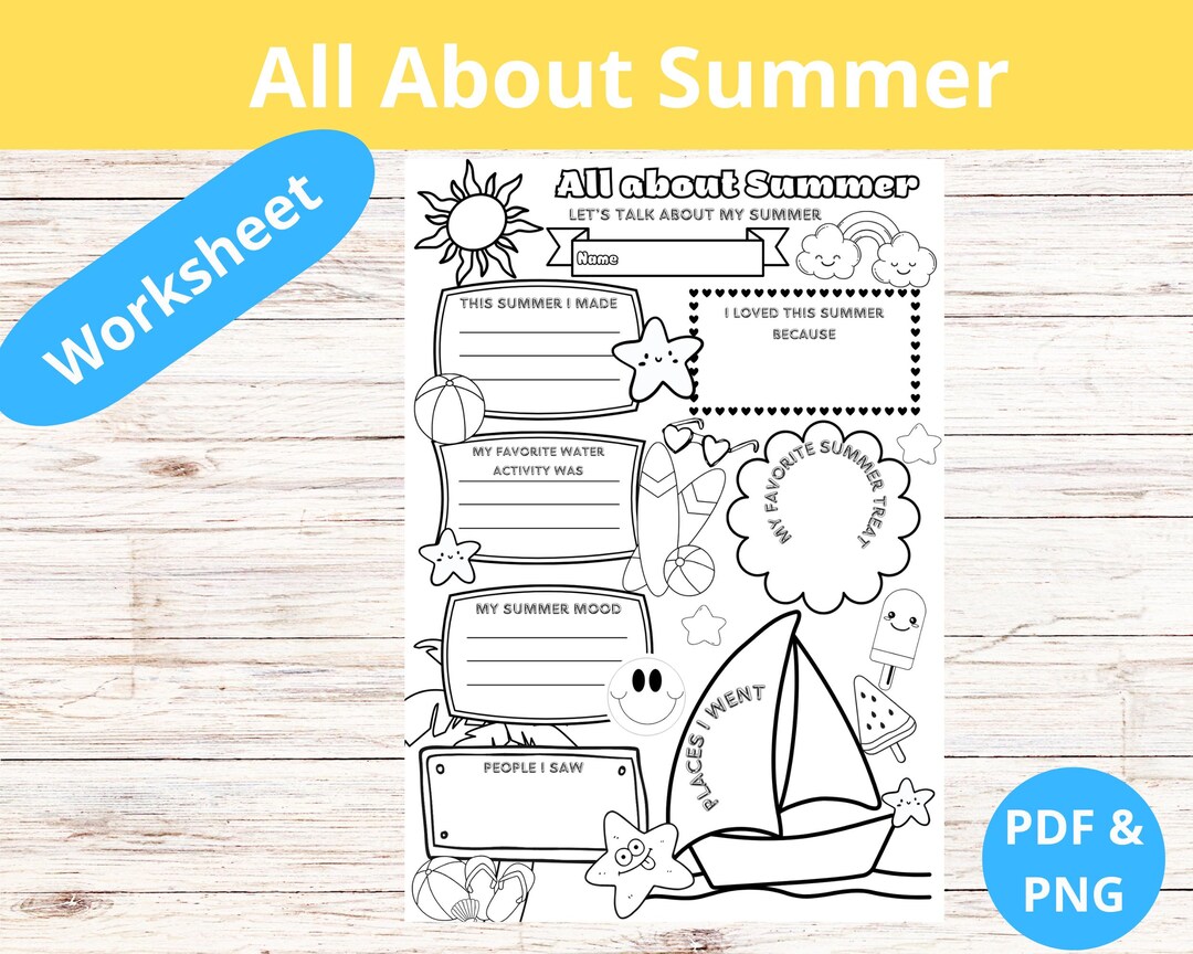 All About Summer Worksheet for Kids Fun Back to School Printable for ...