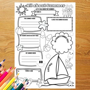 Summer Memories Worksheet for Kids: Printable Summer Activity (PDF ...