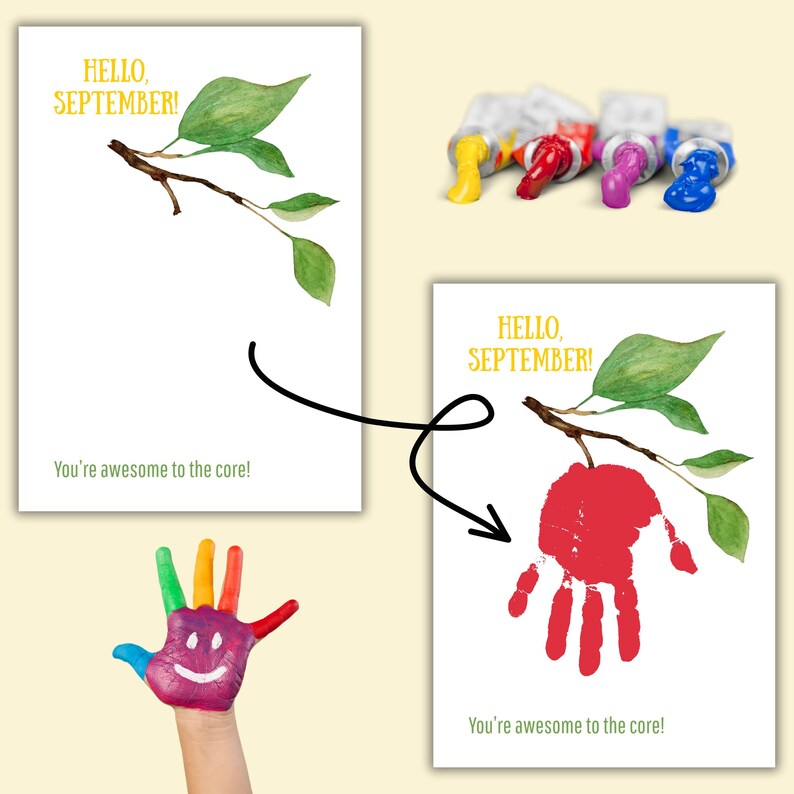 Fall Handprint & Footprint Art: Kids Autumn Keepsake (PDF Download) - Etsy