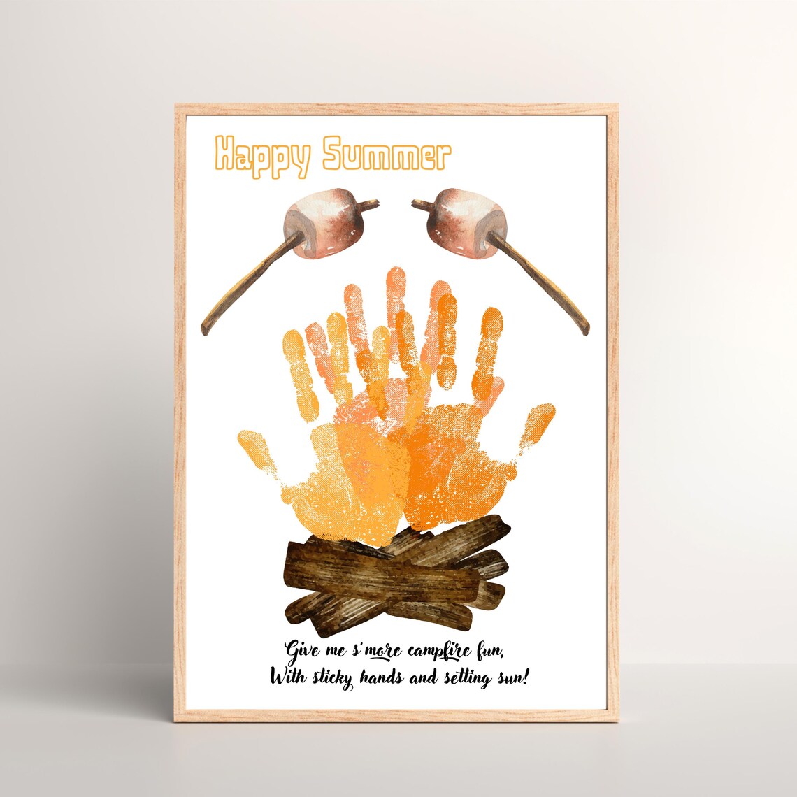 Campfire Handprint Art: Summer Kids Craft (digital Download) - Etsy