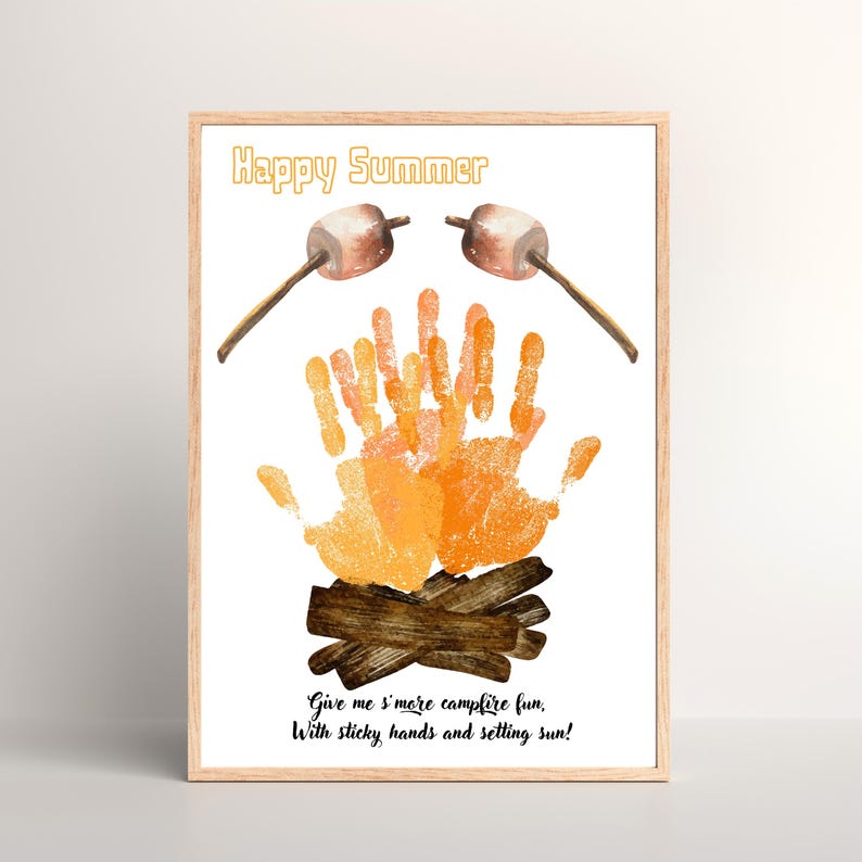 Campfire Handprint Art: Summer Kids Craft (digital Download) - Etsy