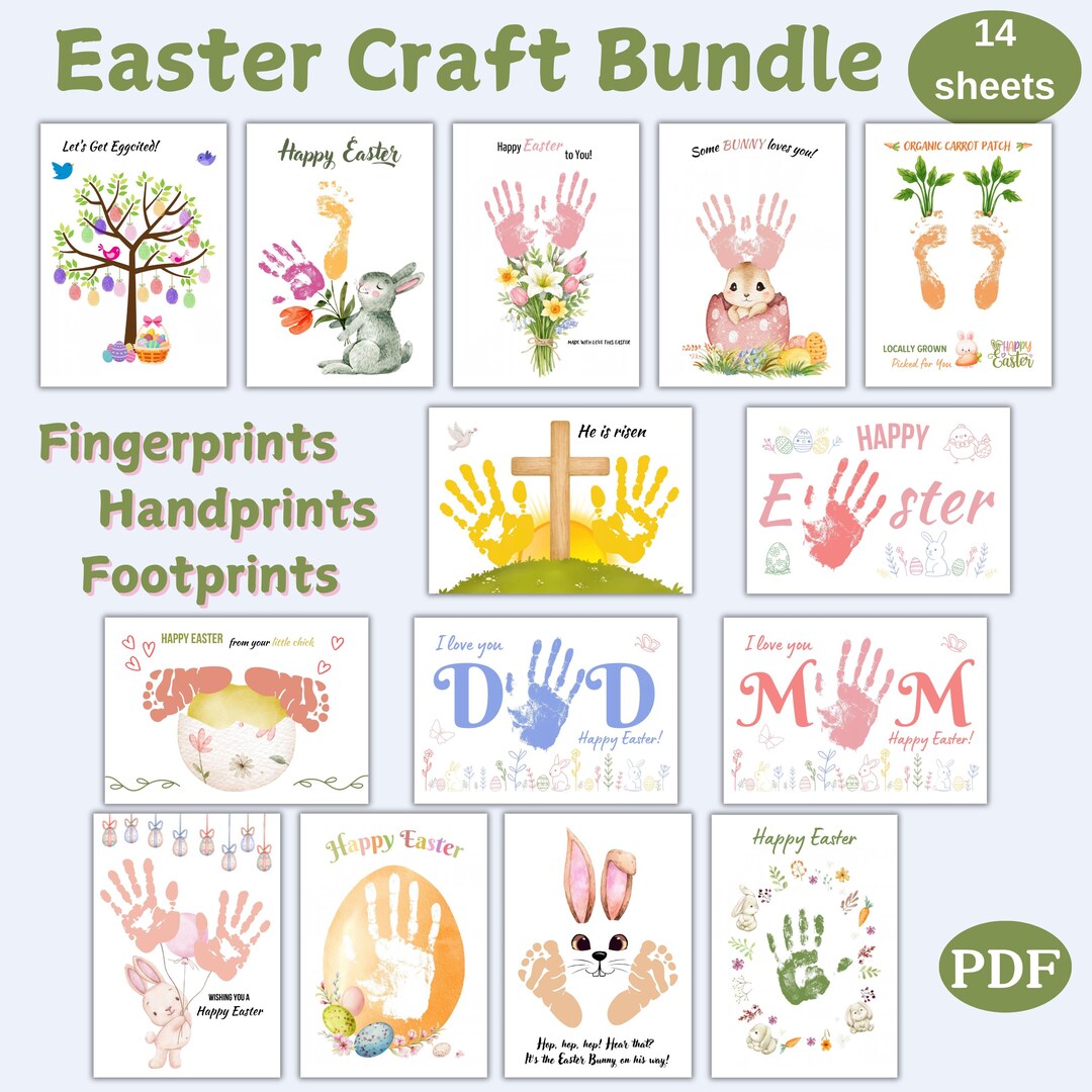 Easter Handprint Footprint Craft Template | Kids Toddler Preschool ...