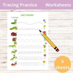 Fun Line Tracing Worksheets for Kids Tracing Practice Handwriting ...