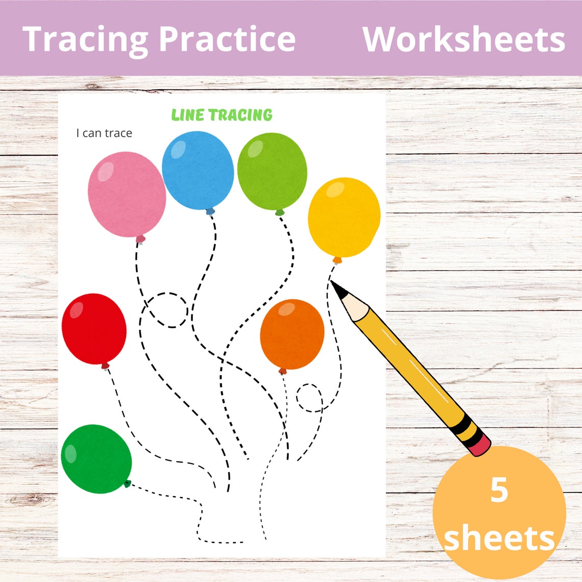 Fun Line Tracing Worksheets for Kids Tracing Practice Handwriting ...