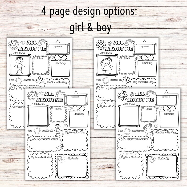 All About Me Worksheet: Toddler Keepsake, Preschool Printable (PDF) - Etsy