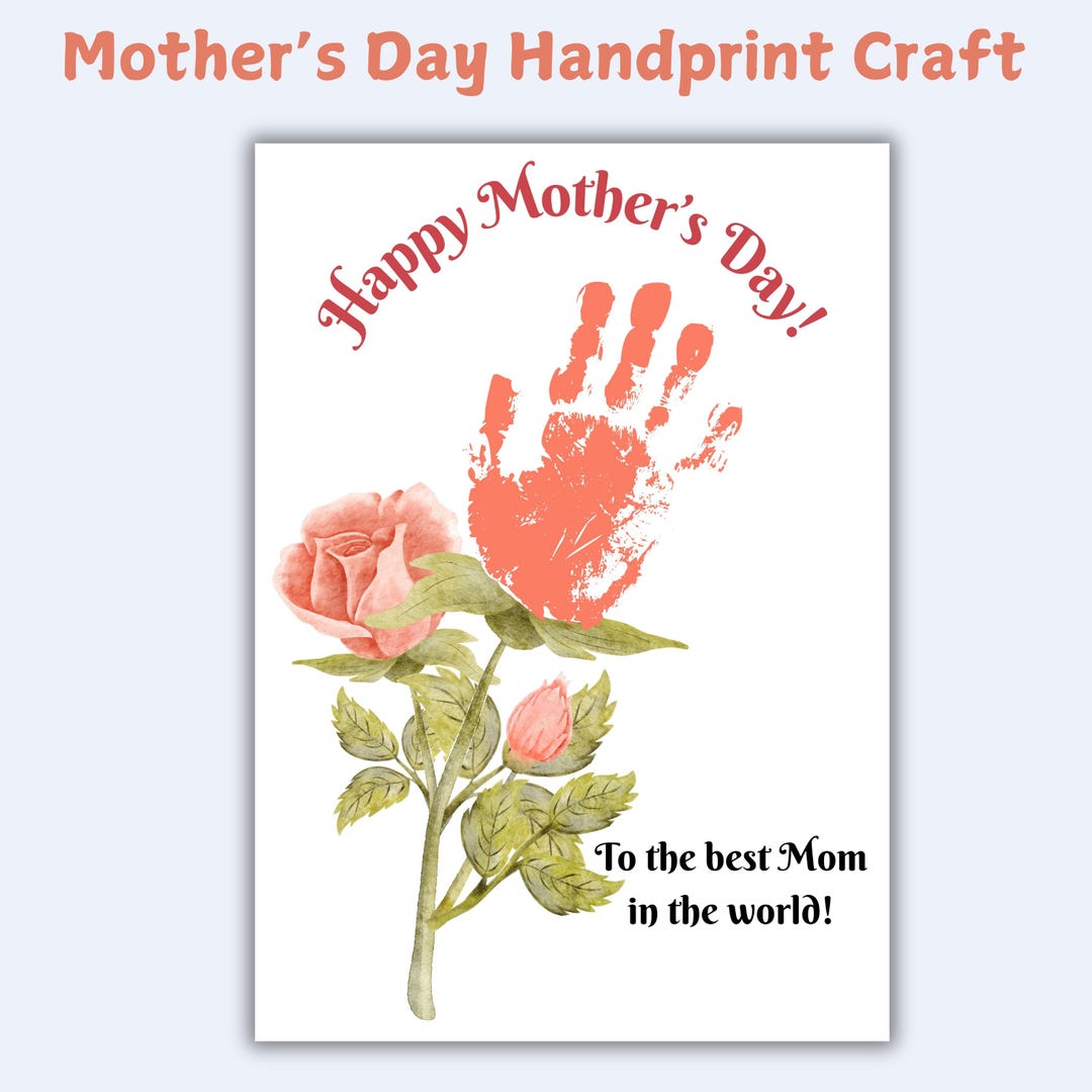 Mother's Day Handprint Craft | Gift for Mom | Flower Handprint Art ...