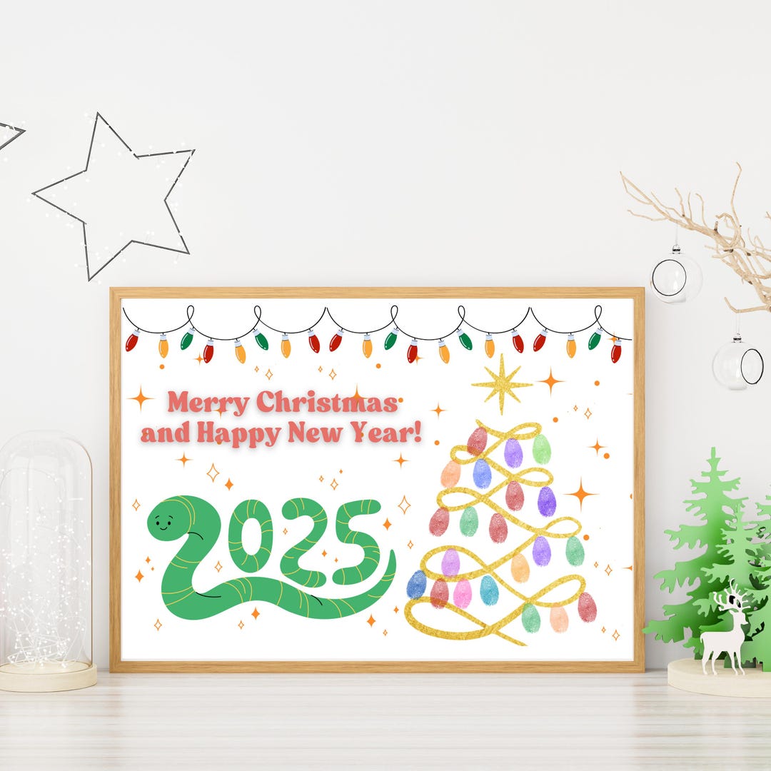Christmas Handprint Art Merry Christmas and Happy New Year Printable ...