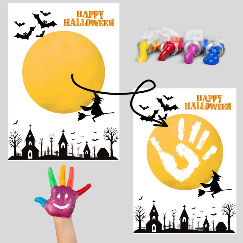 Halloween Handprint Craft for Kids Halloween Printable Toddler ...