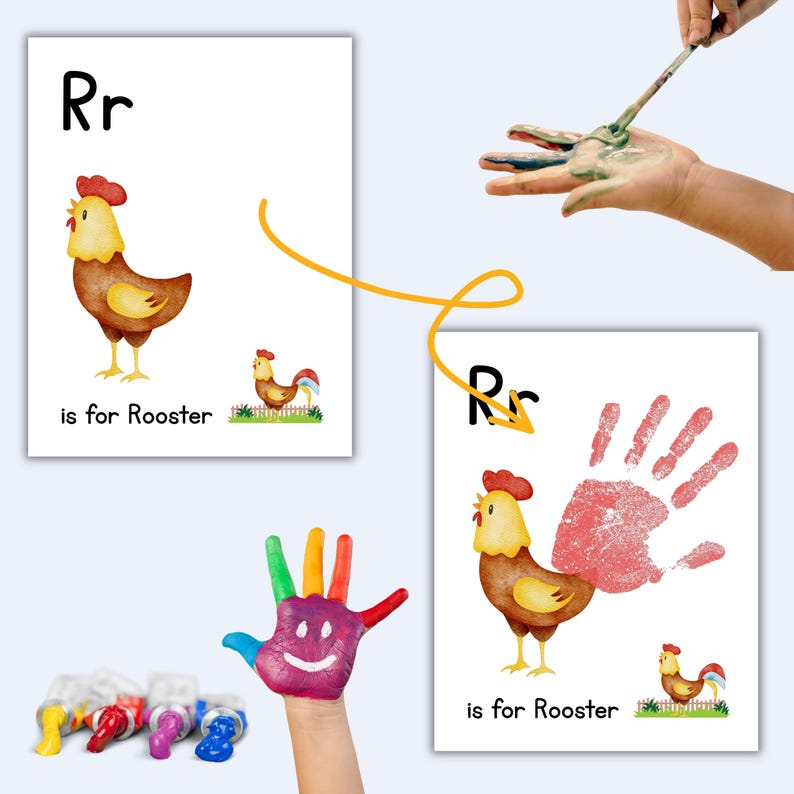 Animal Alphabet Handprint Art: ABC Learning Activity (PDF Download) - Etsy