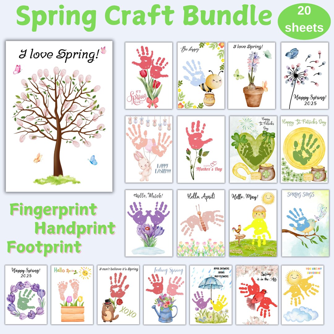 Spring Craft Bundle | Handprint, Footprint & Fingerprint Art | Kids ...
