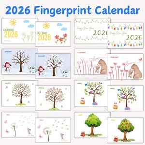 2026 Fingerprint Calendar DIY Craft: Kids Keepsake Gift (printable ...