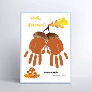 Handprint Acorn Fall Craft: Kids Autumn Keepsake Art (PDF Download) - Etsy