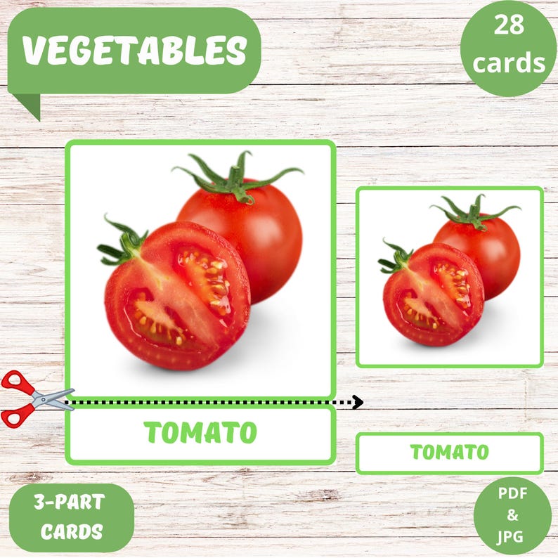 Vegetables Flashcards for Kids| Vegetables Flash Cards | Montessori ...