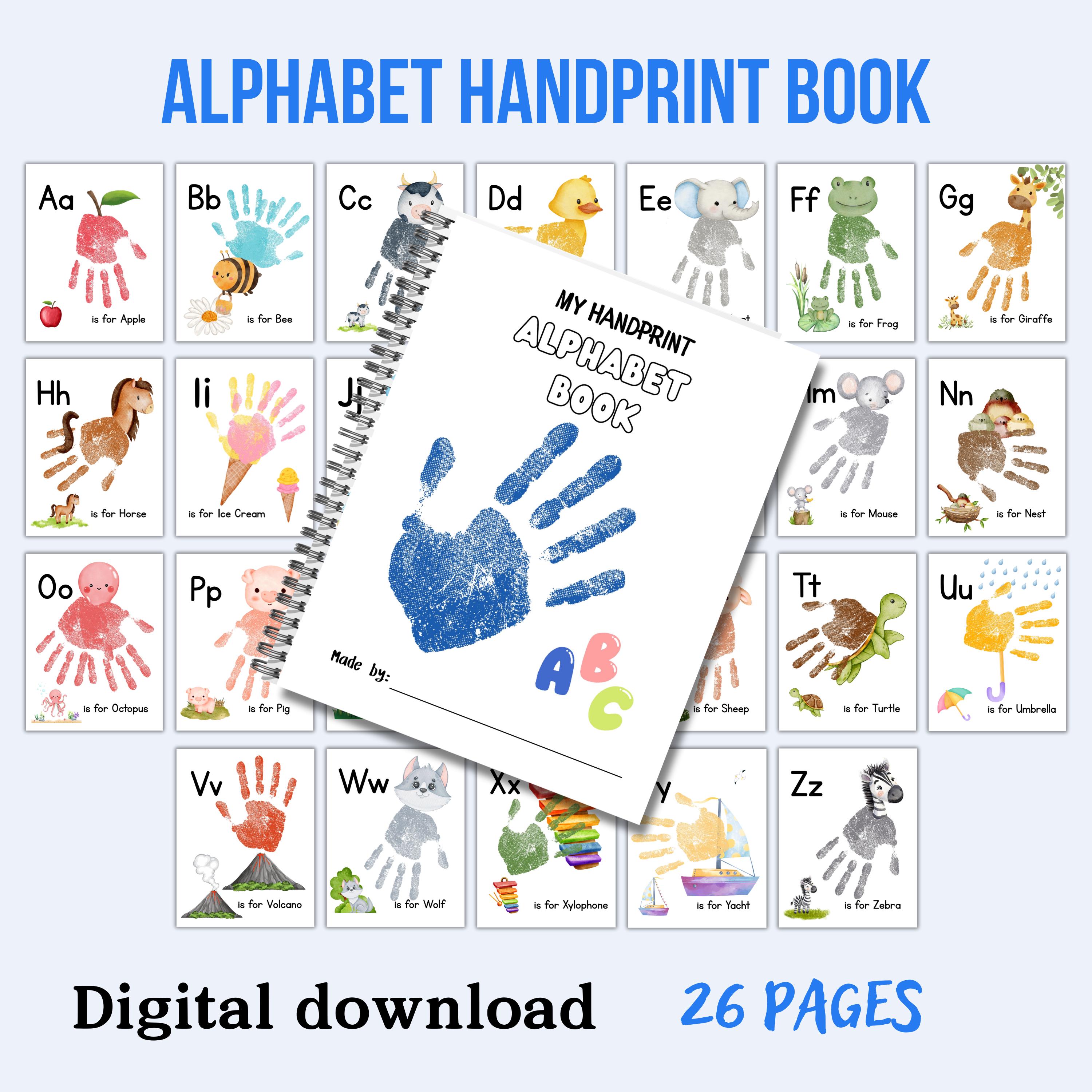 Handprint Alphabet Art Book: A-Z Kids Craft, Preschool Activity ...