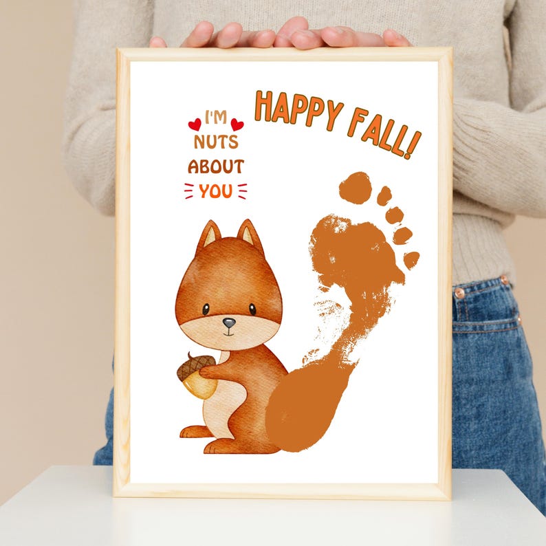Squirrel Footprint Fall Craft: DIY Kids Keepsake (digital Download, PDF ...