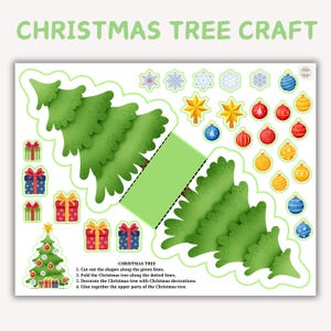 Christmas Tree Craft Printable: Holiday DIY Activity (PDF) - Etsy