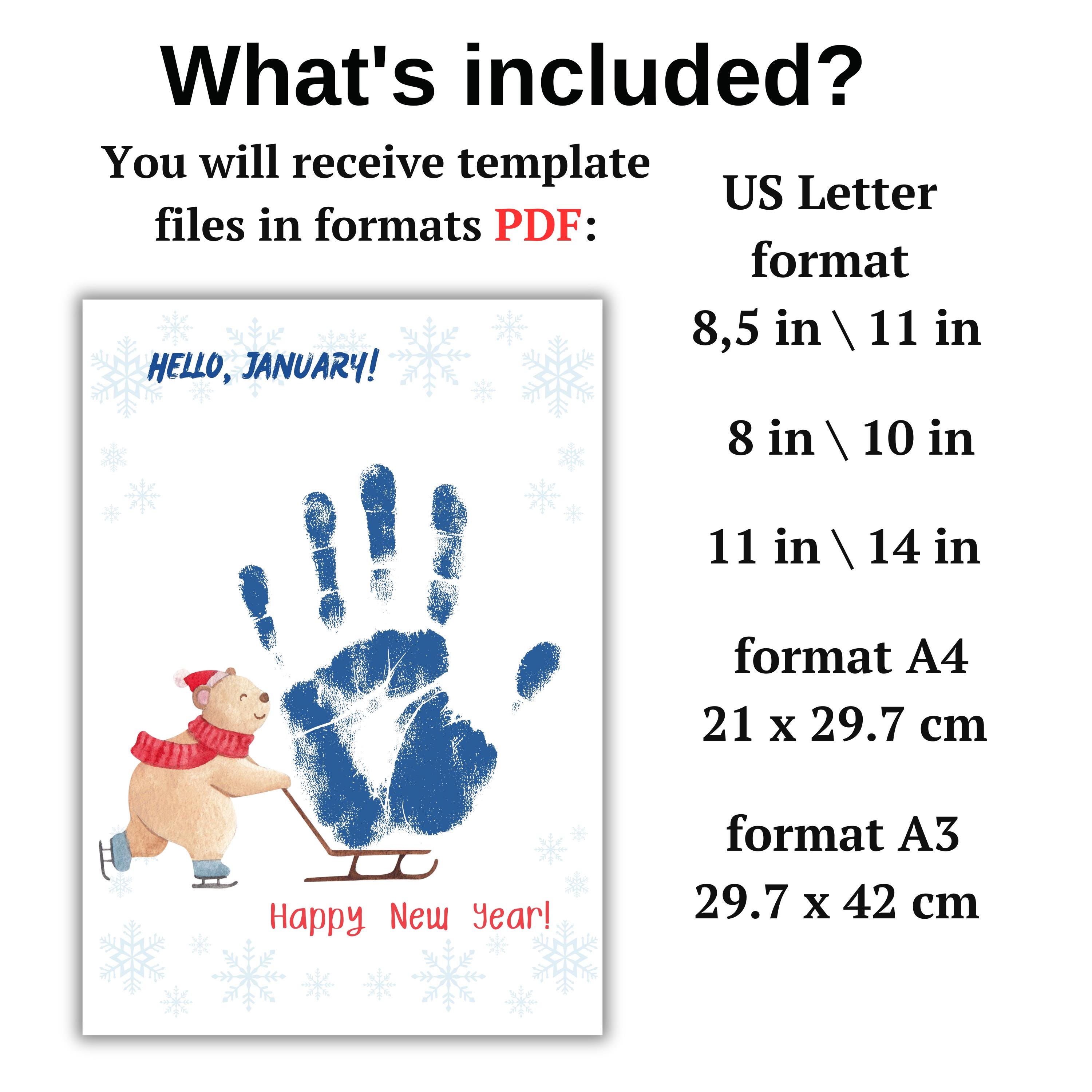January Handprint Art Template: Winter Keepsake (digital Download) - Etsy