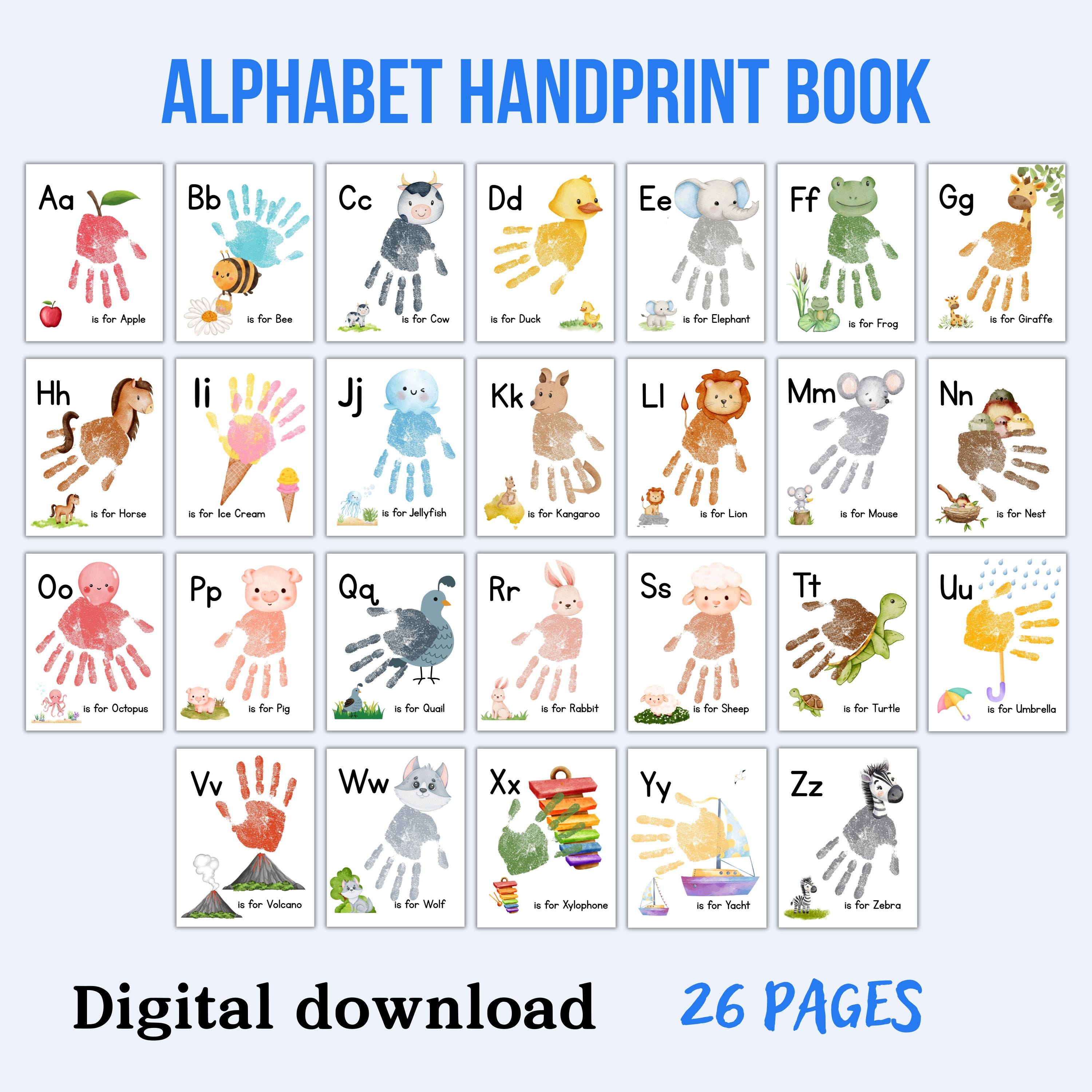 Handprint Alphabet Art Book: A-Z Kids Craft, Preschool Activity ...