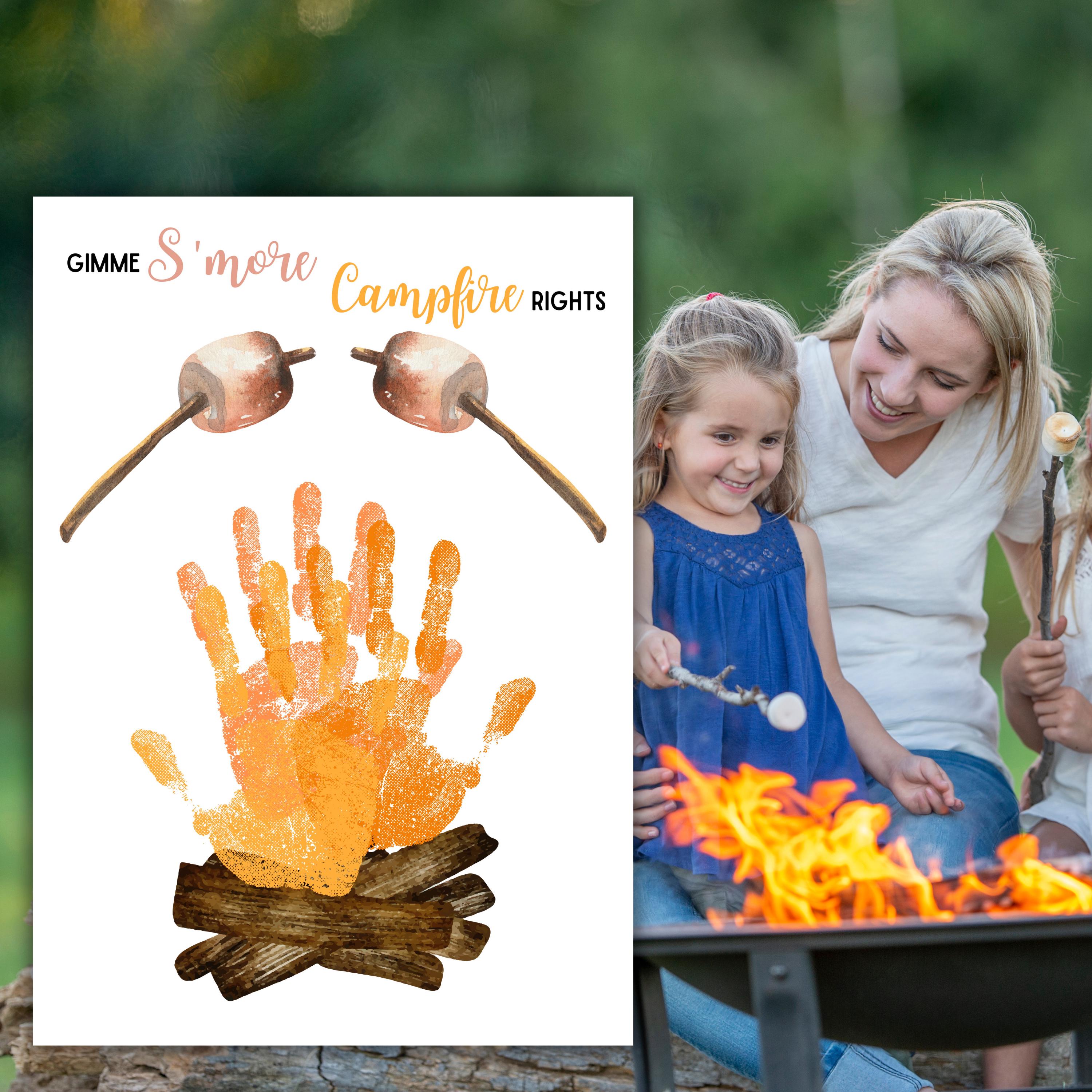 Campfire Handprint Art: Summer Kids Craft (digital Download) - Etsy