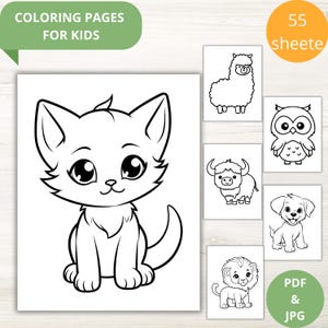 Coloring Book With Animals | Simple and Easy Coloring Pages for Toddler ...