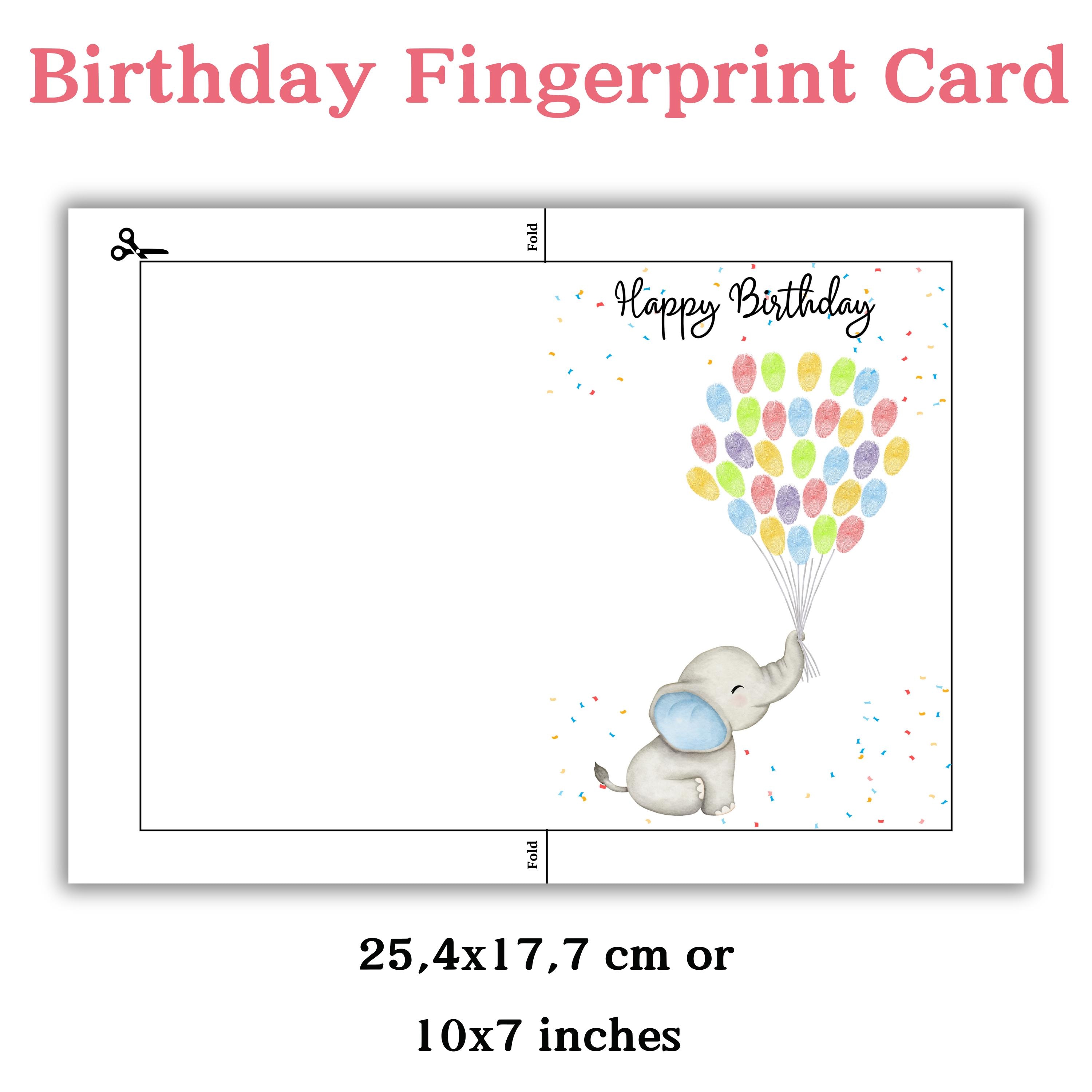 Fingerprint Birthday Card: DIY Balloon Keepsake (digital Download) - Etsy