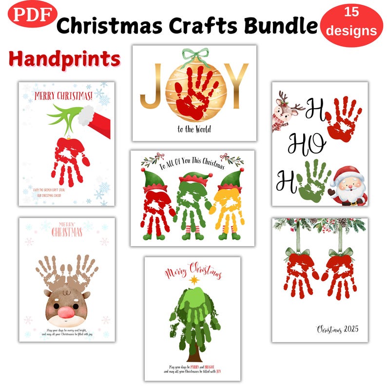 Christmas Handprint, Footprint & Fingerprint Craft Bundle | Holiday Art ...