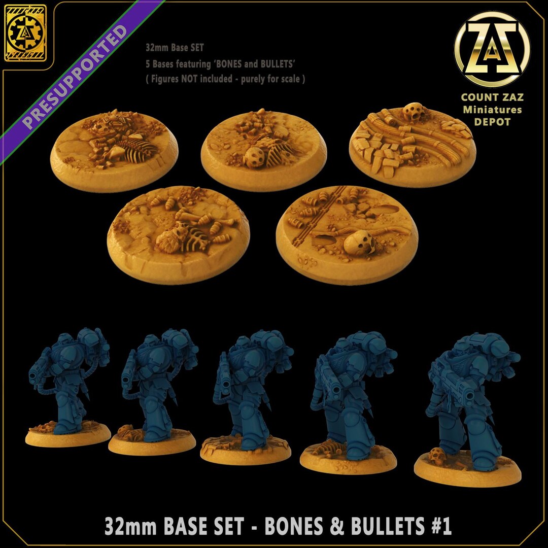 32mm BASE SET # 1 - Bones & Bullets - Etsy