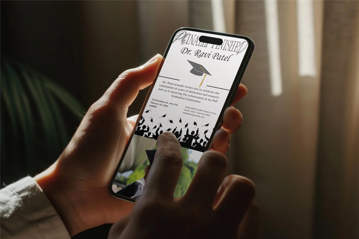 PHD Graduation Invite, Doctorate Graduation Flyer, PHD Graduate ...