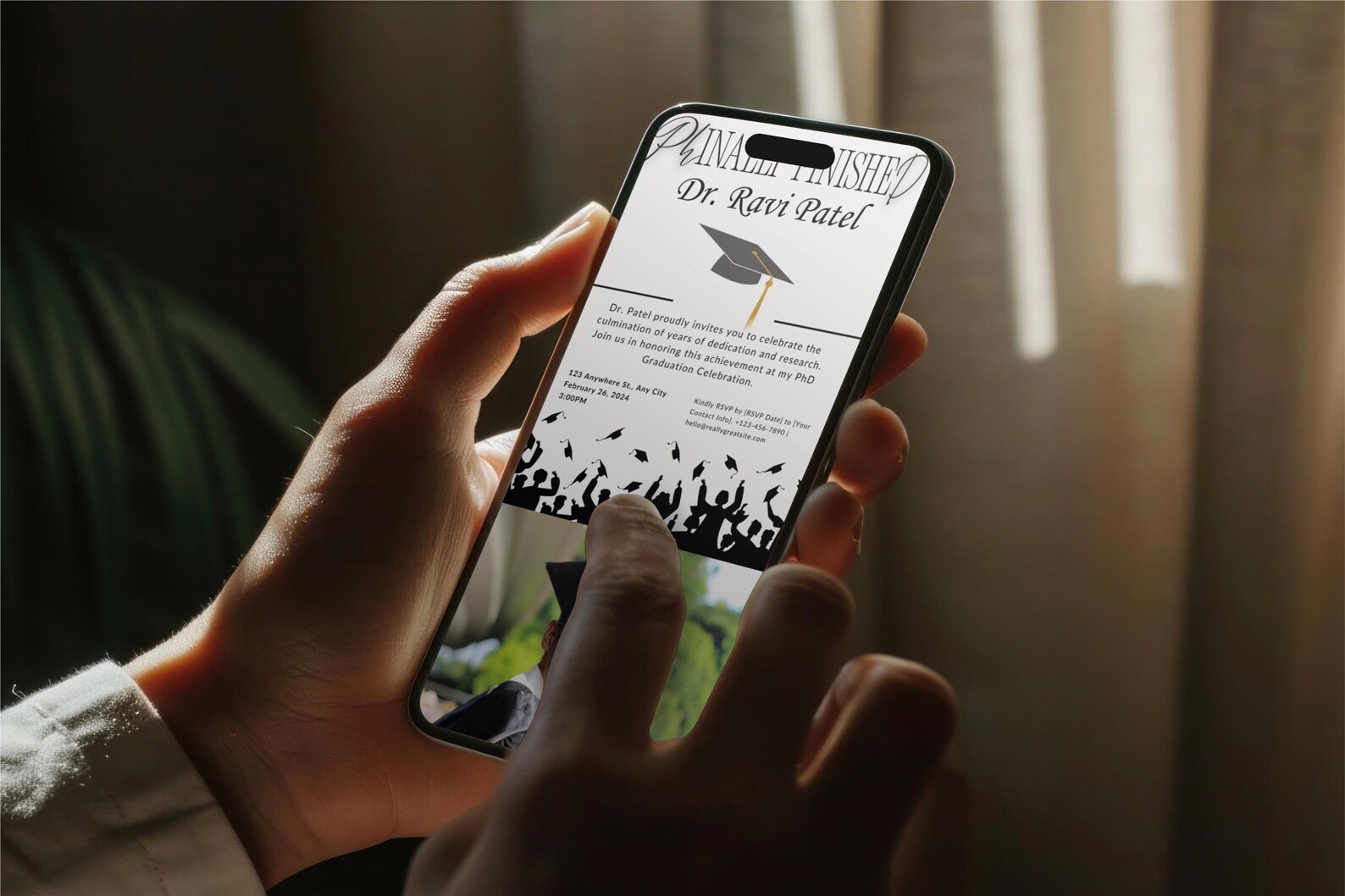 PHD Graduation Invite, Doctorate Graduation Flyer, PHD Graduate ...