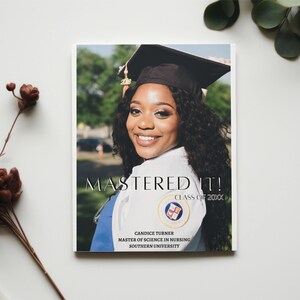 Mastered It Graduation Invite, Mastered It Graduation Flyer, Masters ...