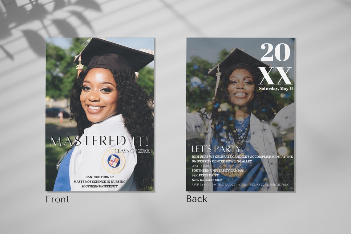 Mastered It Graduation Invite, Mastered It Graduation Flyer, Masters ...