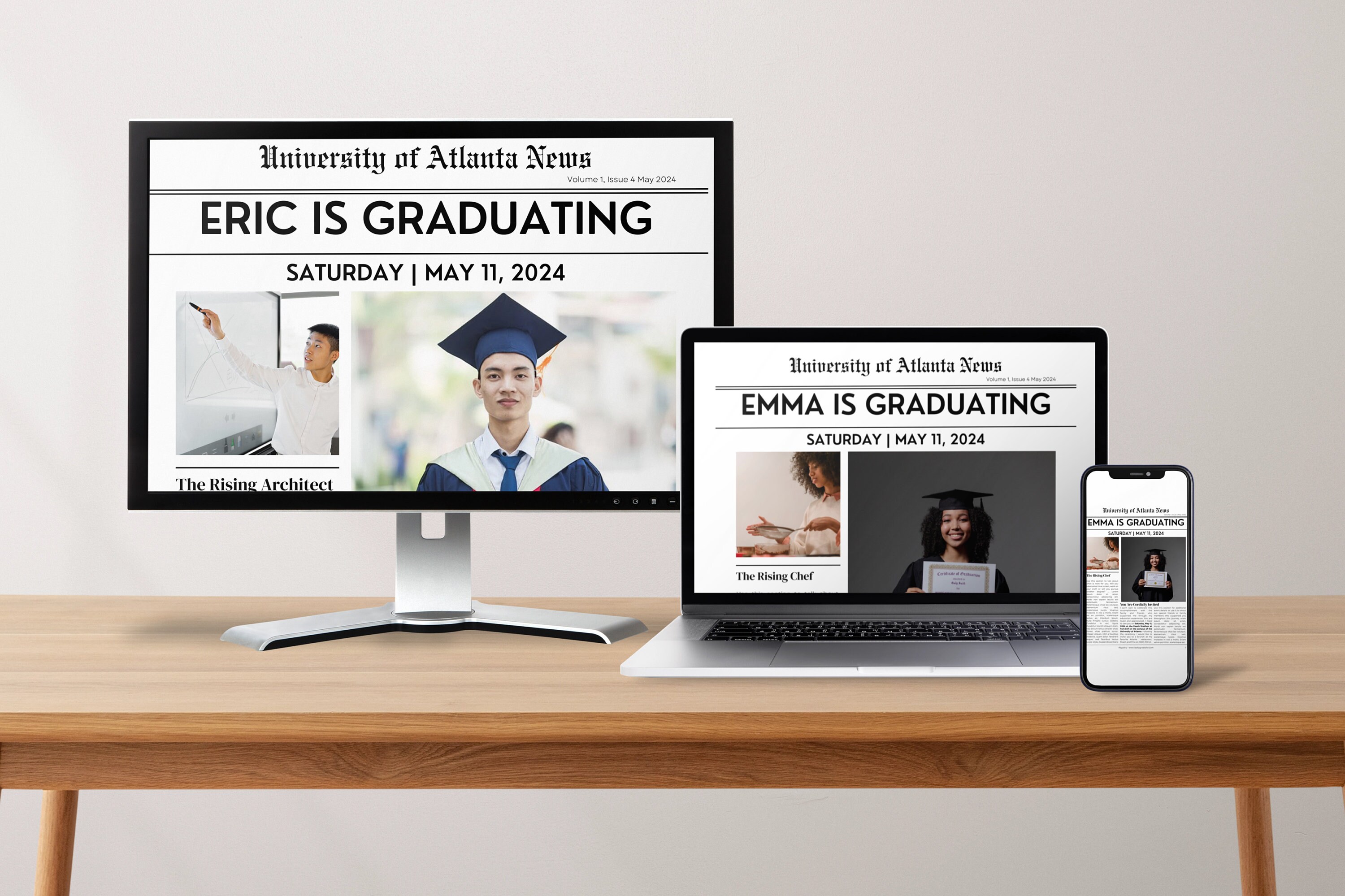 Unique Graduation Invitation, 2024 Graduation Invitation, Newspaper ...