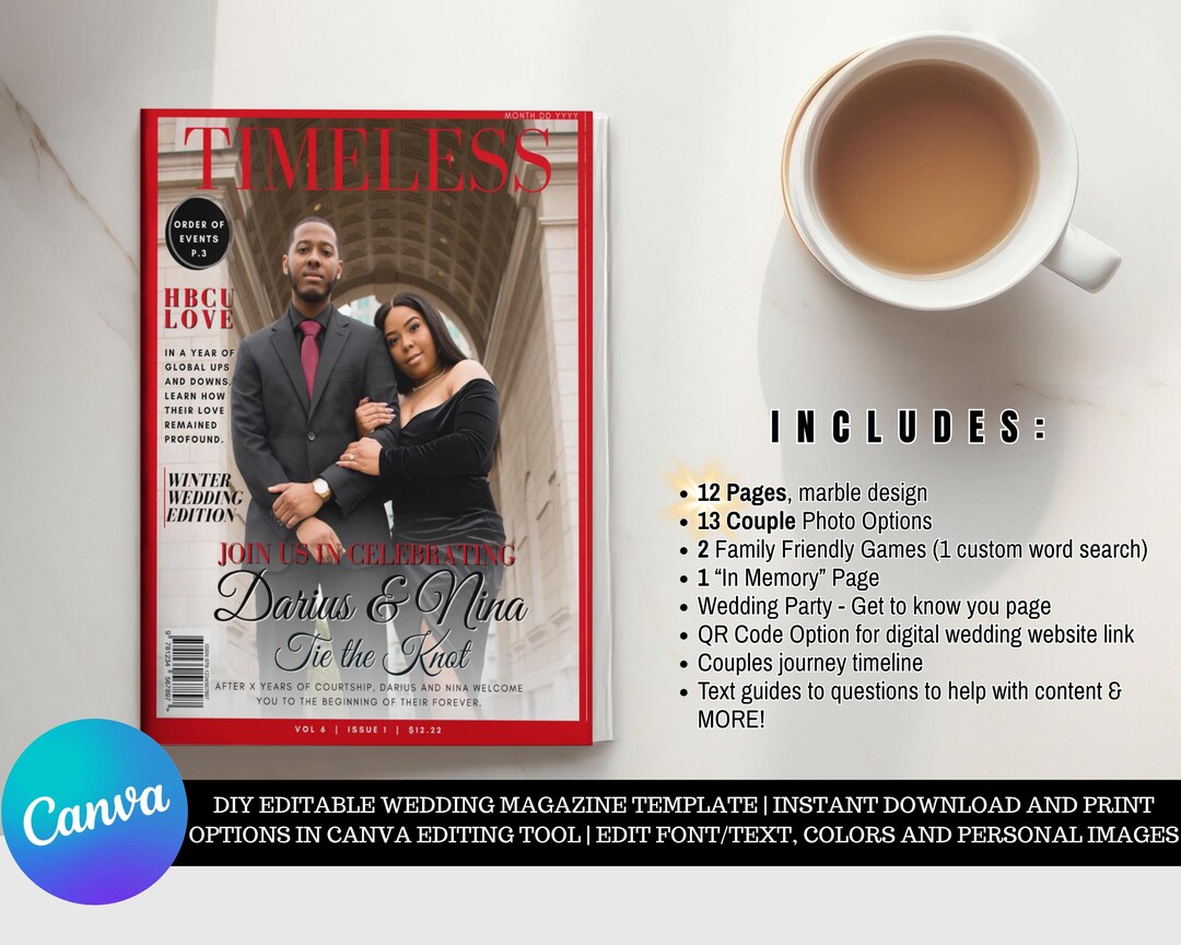 Wedding Magazine Template | Wedding Program Template | Infographic ...