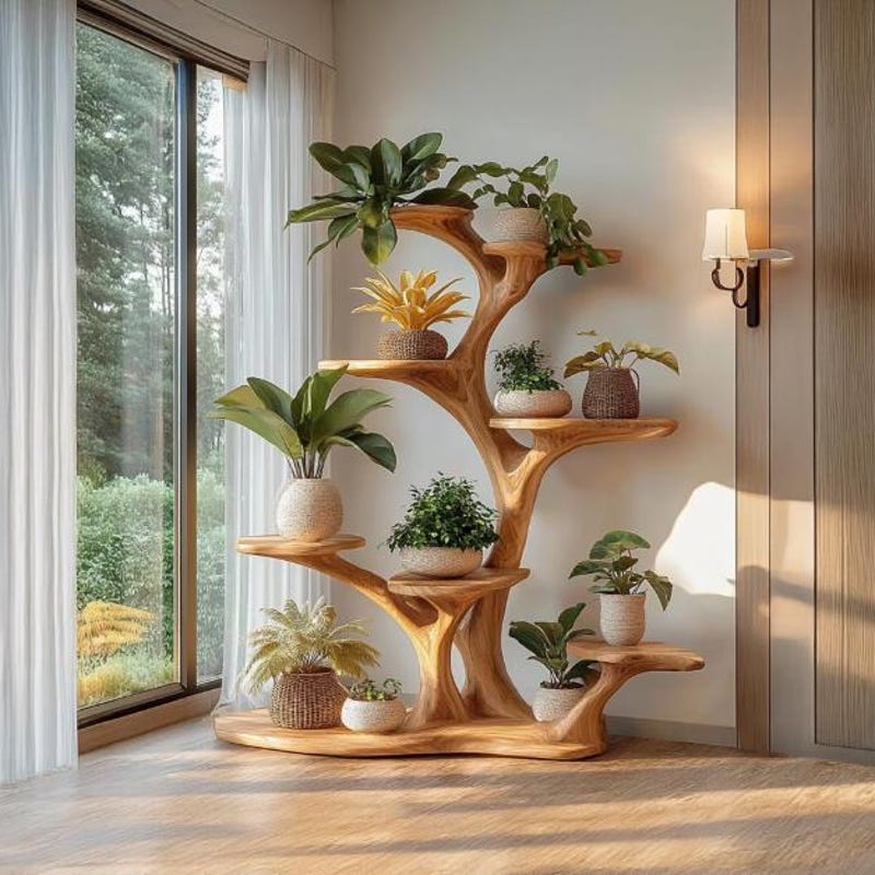 Wooden Plant Stand - Etsy Canada