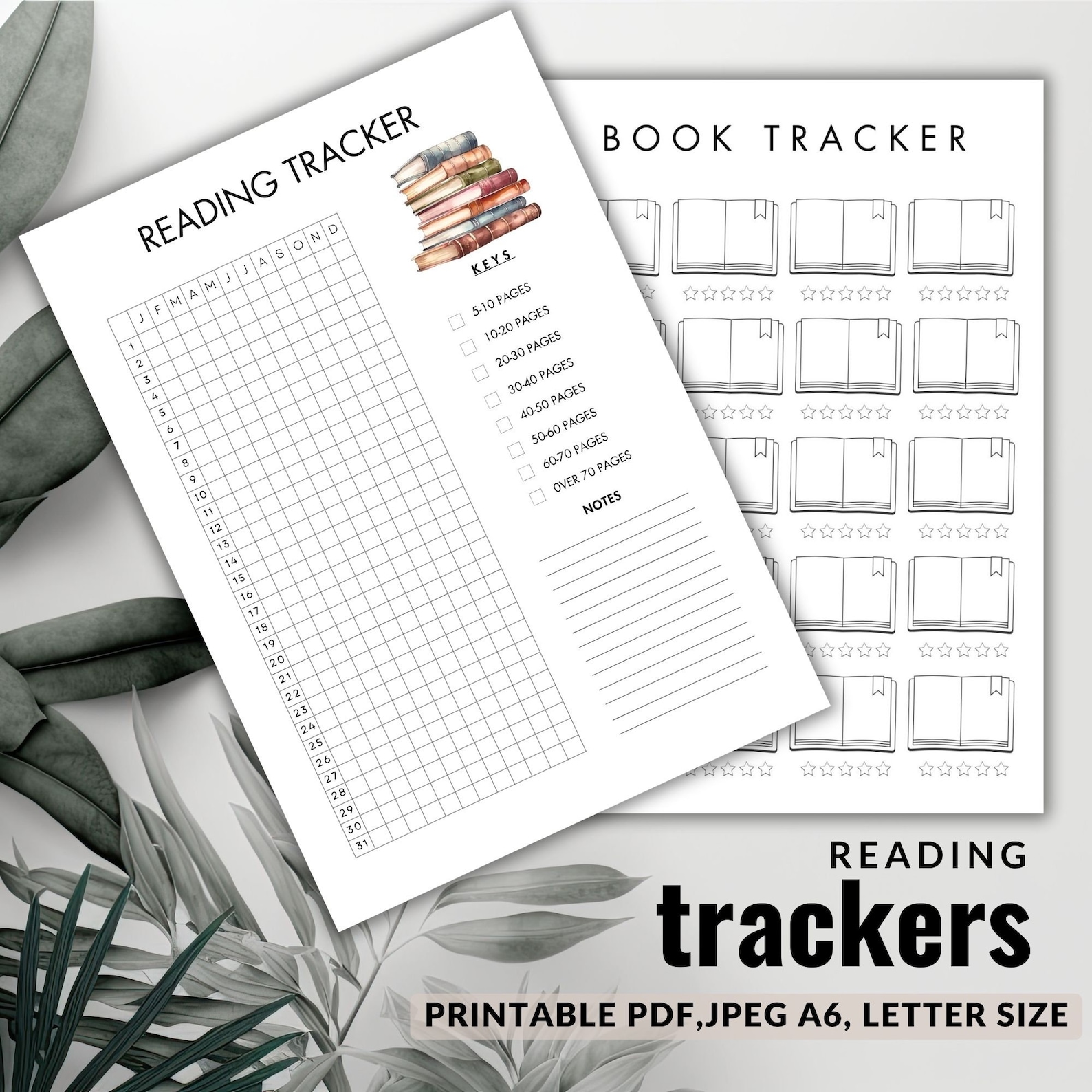 Reading Tracker Printable Journal Page Reading Log Instant Download ...