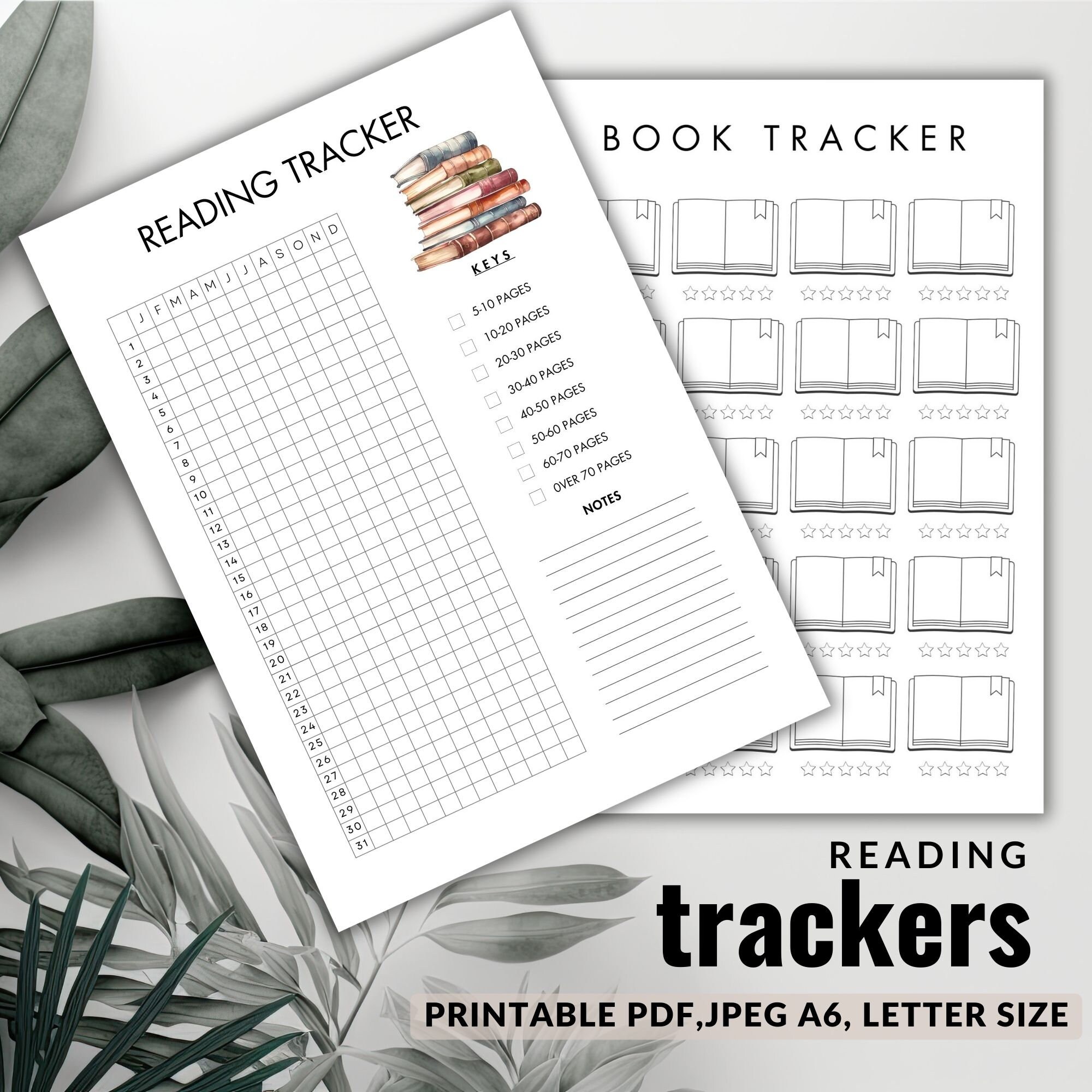 Reading Tracker Printable Journal Page Reading Log Instant Download ...