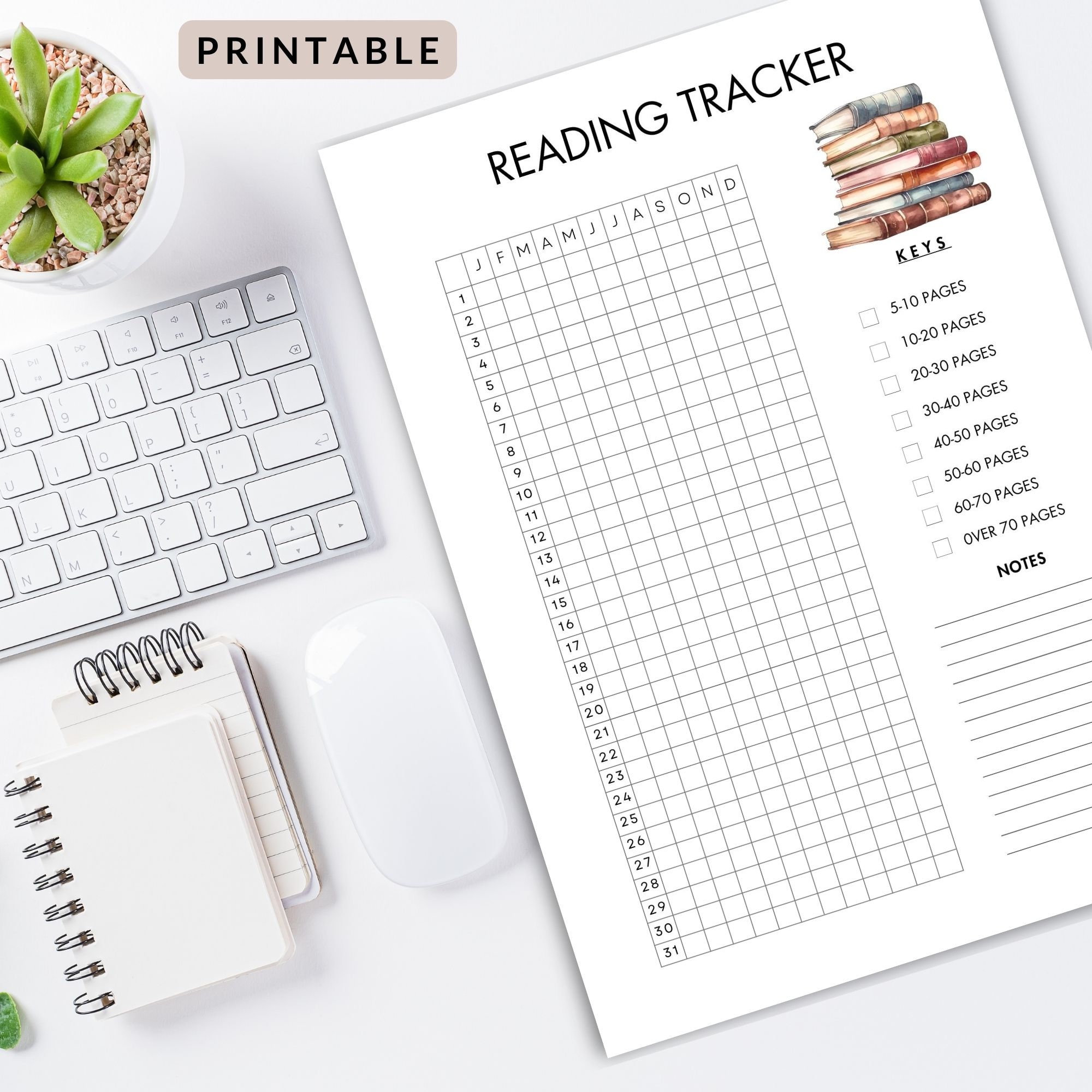 Reading Tracker Printable Journal Page Reading Log Instant Download ...