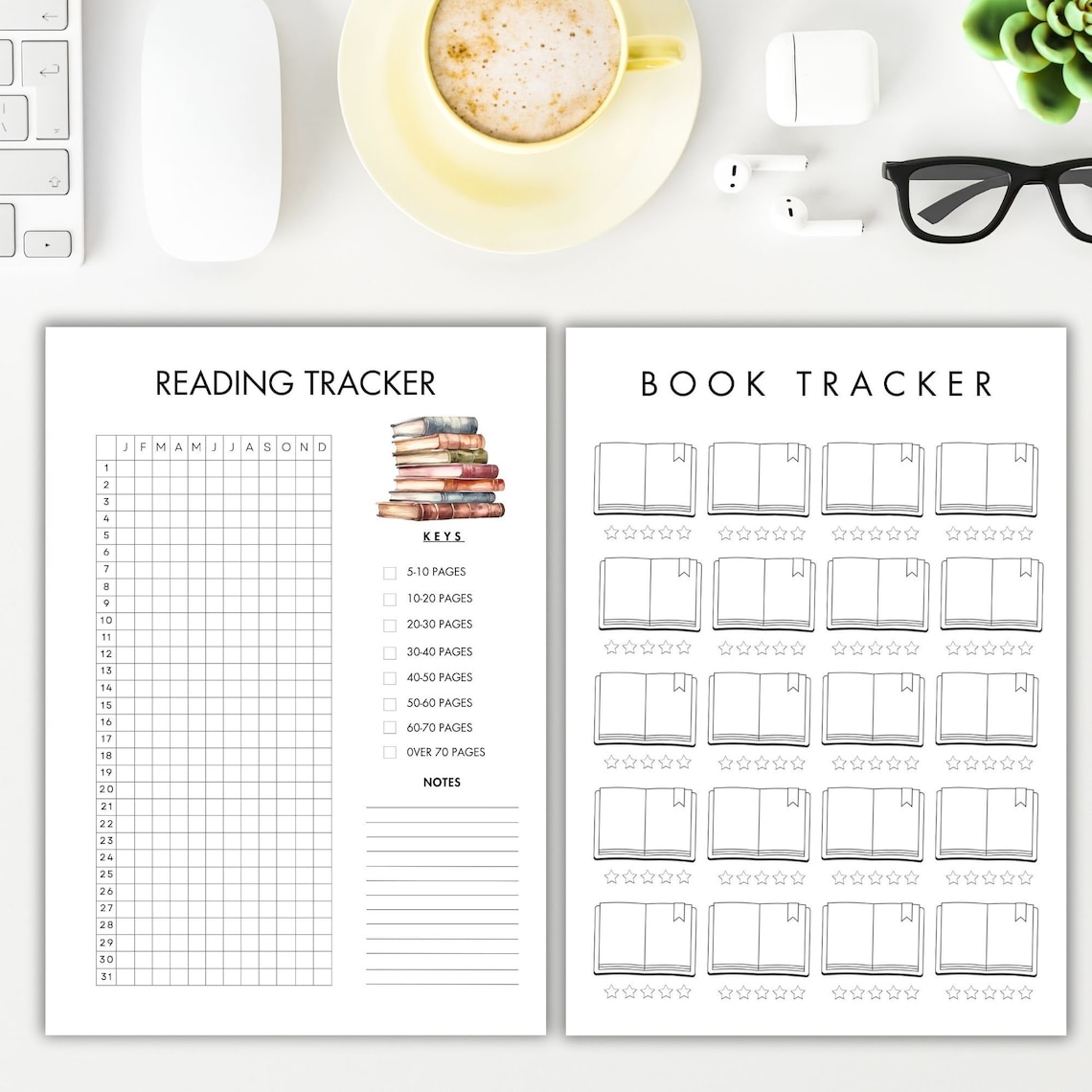 Reading Tracker Printable Journal Page Reading Log Instant Download ...