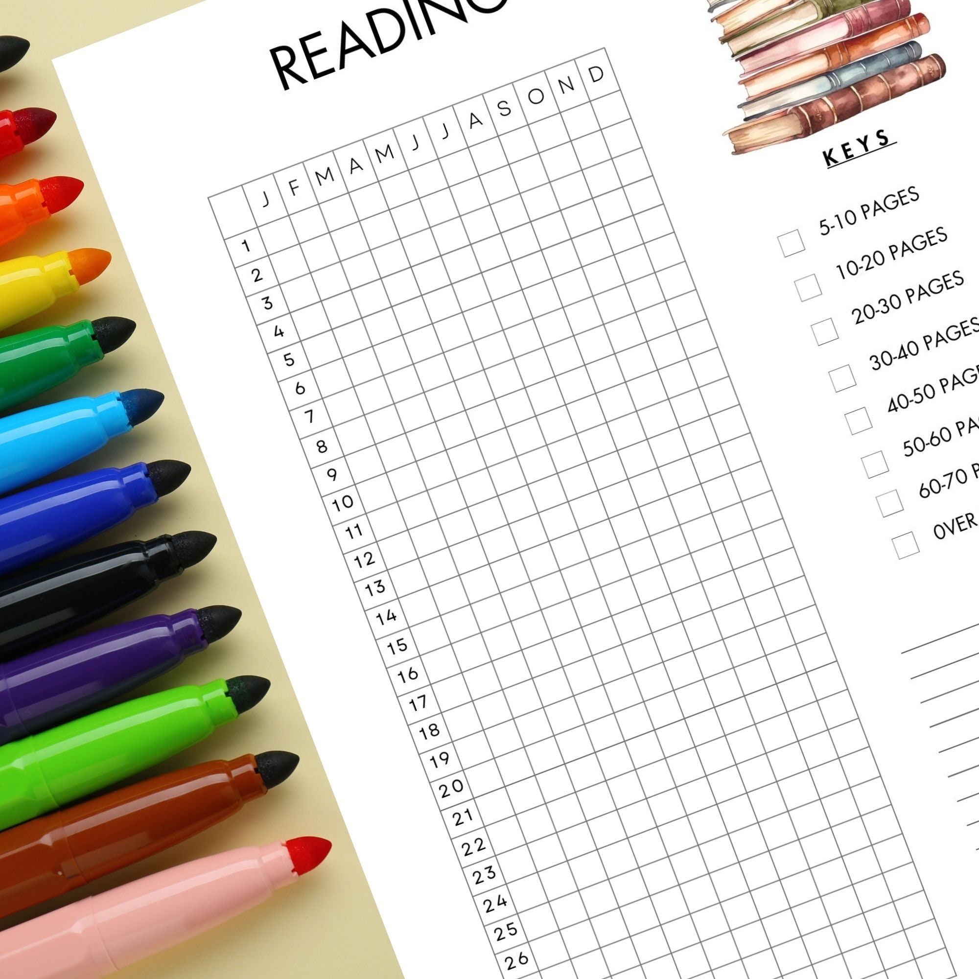 Reading Tracker Printable Journal Page Reading Log Instant Download ...