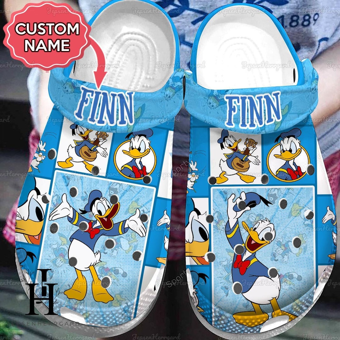Custom Name Donald Shoes, Donald Duck Sandals, Disney Duck Shoes ...