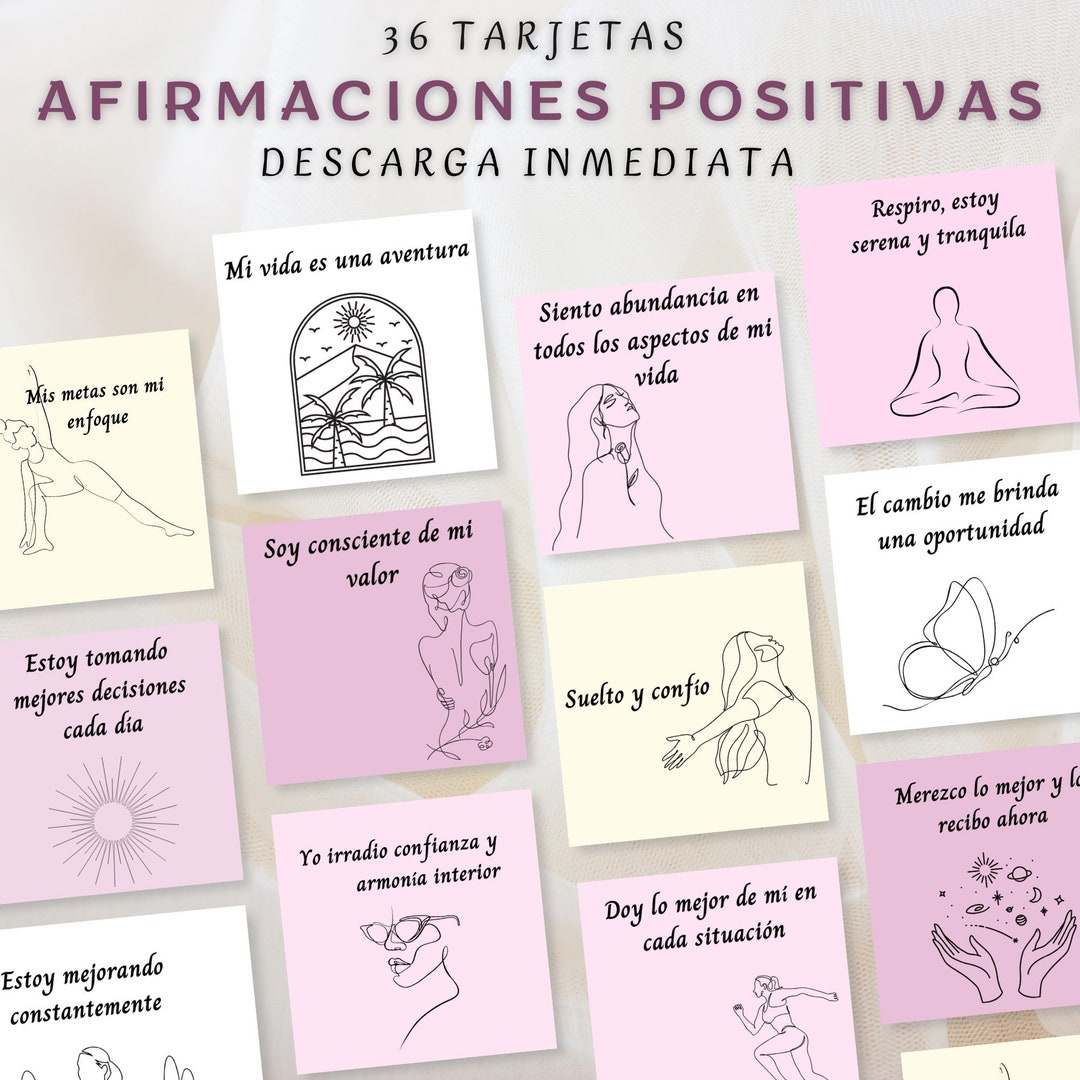 36 Affirmation Cards, Digital Download, 2024 Mindfulness Affirmations ...