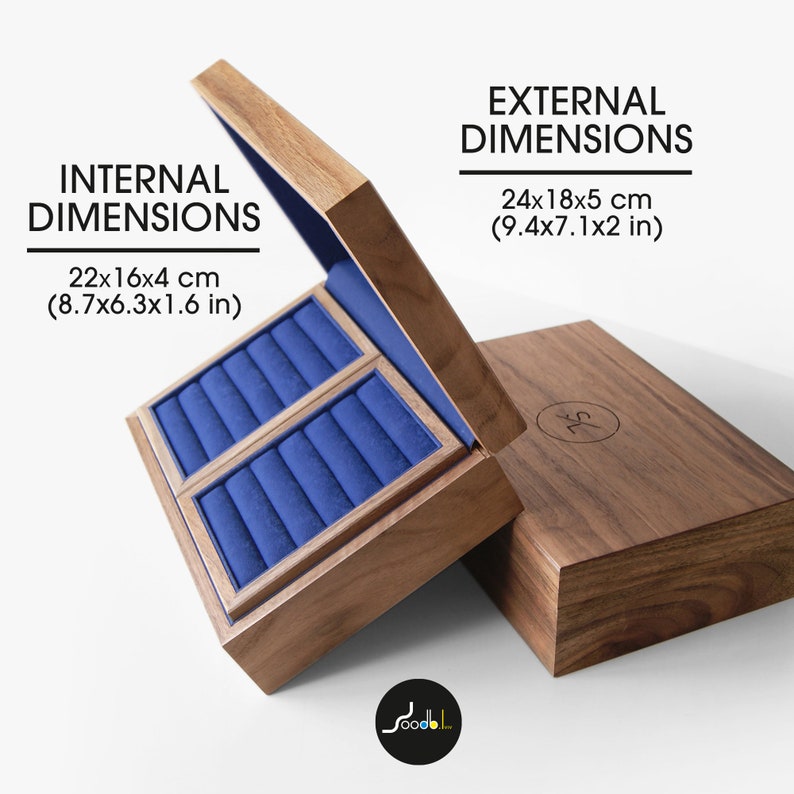Wooden Jewelry Box With Dividers, Personalized Storage Box, Jewelry ...