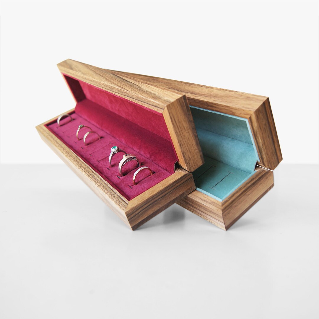 Personalized Walnut Ring Organizer Box Jewelry Lover Gift Wooden Ring ...